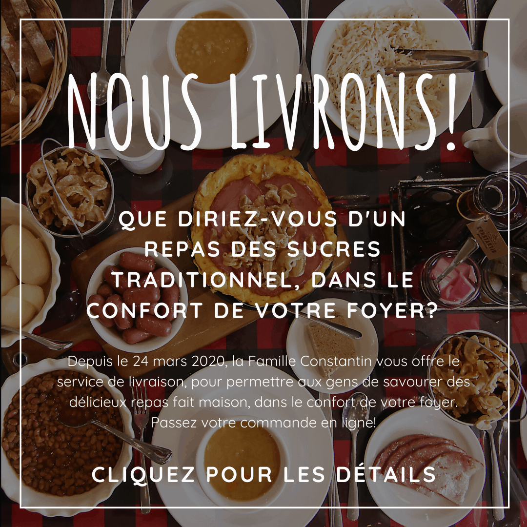 Menu & produits d'érable - Cabane à sucre Constantin